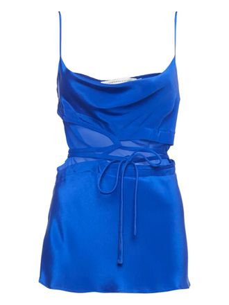 CHRISTOPHER ESBER haut en soie à détail noué - Bleu