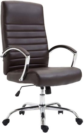 Clp B&uuml;rostuhl ergonomisch Valais Kunstleder, moderner Schreibtischstuhl, h&ouml;henverstellbarem Sitz und Einer Belastbarkeit von 136 kg, Farbe:braun