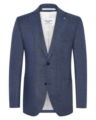 Carl Gross Strukturiertes Einreiher-Sakko aus einem Materialmix mit fallendem Revers in