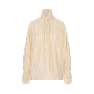Fabiana Filippi Femme, Blouses et Chemises, Beige, Taille: 38 FR Blouse Lavalli&egrave;re