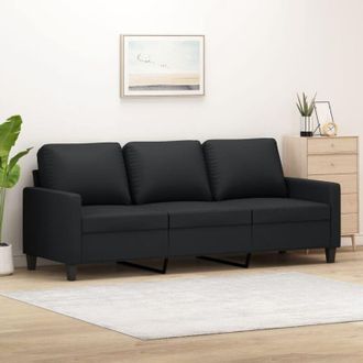 vidaXL 3-Sitzer-Sofa Schwarz 180 cm Kunstleder - Vidaxl