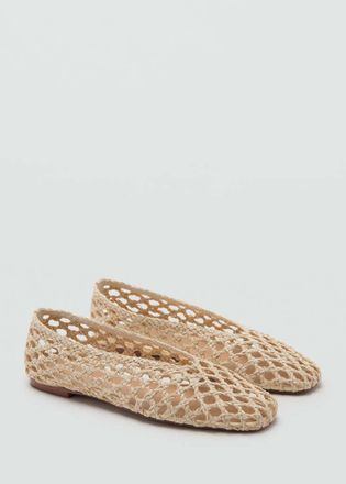 Mango Ballerine tress&eacute;e &eacute;cru - Femme - 35 - MANGO