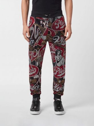 Philipp Plein Pantalon de jogging en jersey avec strass et cordon de serrage