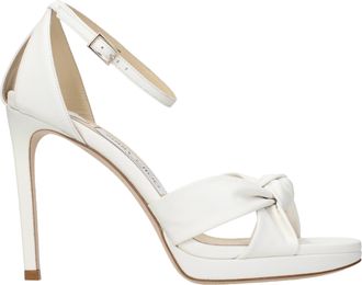Jimmy Choo London Sandales Rouges Femme Cuir Blanc/Lait