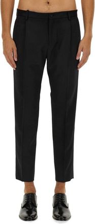 Dolce & Gabbana Silk and Virgin Wool Trousers - Black