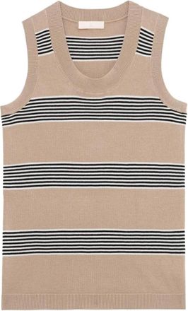 Gianni Lupo Femme, Tops, Beige, Taille: 38 FR Canotta in maglia rigata