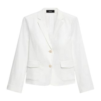 Theory Wei&szlig;e Leinen-Slim-Fit-Blazer - - Jackets - Damen - Wei&szlig; - L
