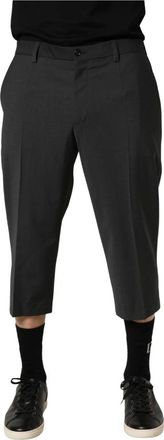 Dolce & Gabbana Homme, Pantalons, Gris, Taille: 2XL Pantalon Chino Cropped en Laine