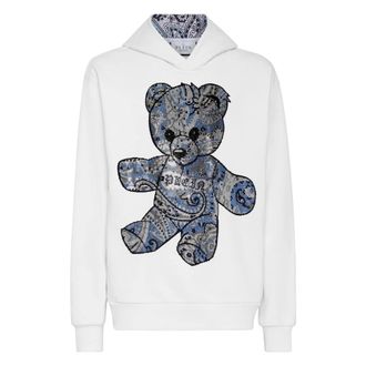 Philipp Plein Homme, Sweatshirts et sweats &agrave; capuche, Blanc, Taille: 4XL Sweat &agrave; capuche SweaT-shirt Paisley Teddy Bear