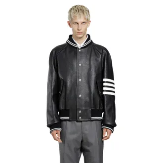 Thom Browne 4-Bar Leather Bomber
