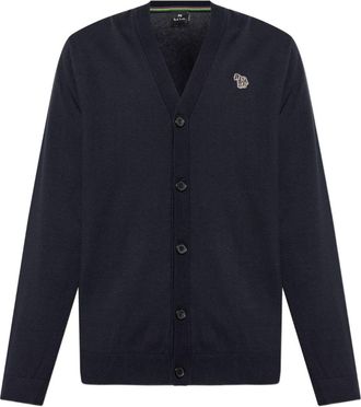 Paul Smith Cardigan mit Zebra-Patch - Blau