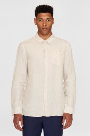 Knowledge Cotton Apparel Herren vegan Hemd Custom Fit Light Feather Gray