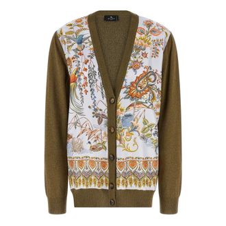 Etro Baumwoll- und Seiden-Cardigan mit Print - - Knitwear - Damen - Gr&uuml;n - S