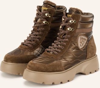 Blauer Schn&uuml;rboots Blanca braun