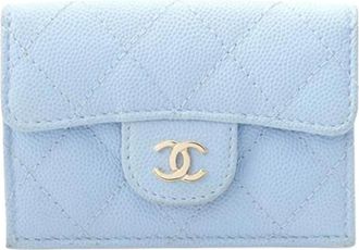 Chanel Portefeuille Tri-fold Pre-owned - Femme - Pre-owned - Bleu - Taille: ONE Size