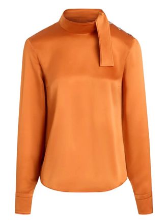 Patou Bluse mit Schal - Orange