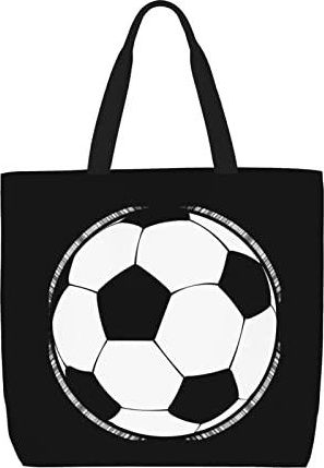 Generic Sac Fourre-Tout Ballon De Football Noir Et Blanc Sac De Shopping R&eacute;utilisable Personnaliser Sacs &Agrave; Main, Pour Filles, Burea, Voyage, Femmes