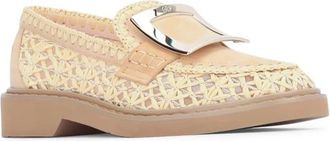 Roger Vivier Femme, Chaussures, Beige, Taille: 38 EU Viv Rangers Mocassin en raphia tress&eacute;