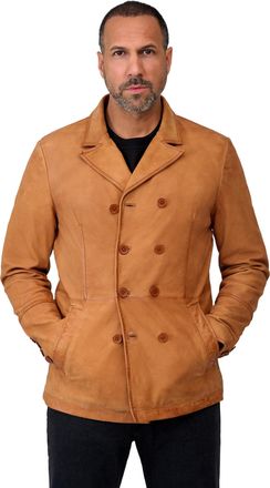 Ricano Victor - Klassische Herren Lederjacke mit R&uuml;ckenschlitz und Glattlederdetails (Slim Fit) - Vegetarisch gegerbtes B&uuml;ffel Nappa Leder (DE/NL/SE/PL, Alph
