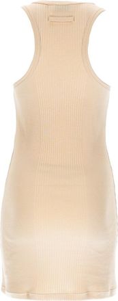 Jean Paul Gaultier Logo Patch Cotton Mini Dress - Beige
