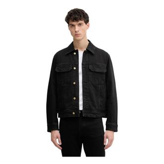 A|X Armani Exchange Gold Logo Patch Denim Jacket - - Jackets - Herren - Schwarzk - M