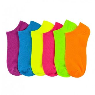 Generic 6 Paar Sportsocken f&uuml;r Damen, kn&ouml;chelhoch, Neonfarben, niedrig geschnitten, US 9 11, neon