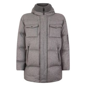 Herno Gesteppte Jacke mit Strickkragen - - Jackets - Herren - Grau - XL