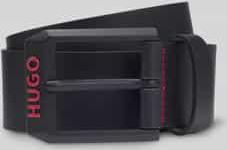 HUGO BOSS G&uuml;rtel mit Logo Schlie&szlig;e aus Leder