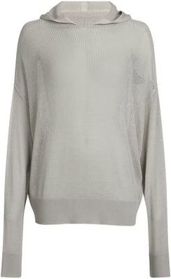 Rick Owens Hoodie maille &agrave; capuche en cachemire transparent