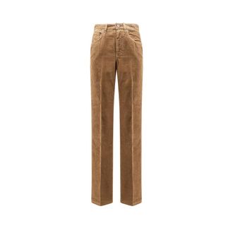 Saint Laurent Hohe Taille Weite Beinhosen - - Trousers - Damen - Beige - W29