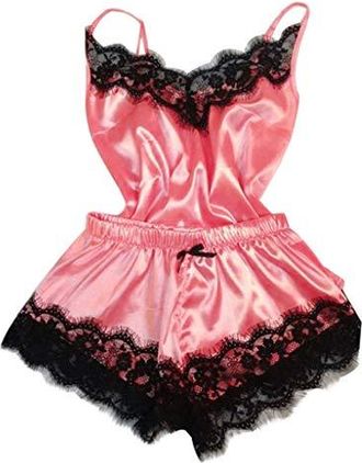 Generic Ensemble sous Vetement Sexy Femme rotique Club Libertin Sein Nu String Biefs Ouvert Latex Simili Cuir PU Robe ete Courte Fine Bretelles Nuisette Vêtem