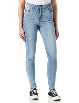 Urban Classics Damen Ladies High waist Skinny Jeans Hose,, per pack Blau (Mid Stone Wash 02292), W(Herstellergr&ouml;&szlig;e: 29/30)