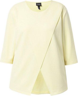 Ulla Popken Sweatshirt Sweatshirt asymmetrisch Rundhals 3/4-Arm Modalmix