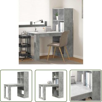 vidaXL Schreibtisch Beton Grau - Schreibtisch Beton Grau 122 x 67 x 145 cm Holzwerkstoff