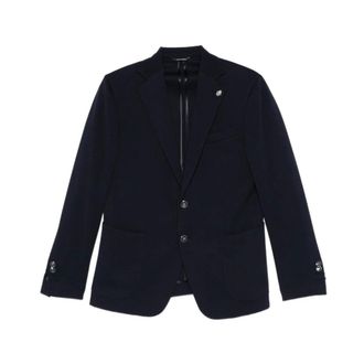 Daniele Alessandrini Homme, Vestes, Bleu, Taille: 3XL Veste &agrave; revers avec broche