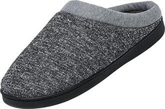 Mishansha Femme Chaussons Maison Confortable Chaussons en Feutre pour Homme Pantoufles en Intérieur Pantoufles Hiver Anti-dérapant, Noir foncé 43