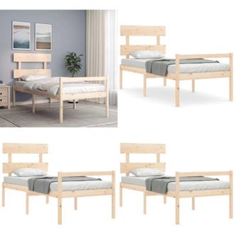 vidaXL Lit pour personne &acirc;g&eacute;e sans matelas bois massif - Bois de pin - Lit en bois