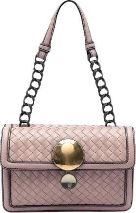 Bottega Veneta Sac bandouli&egrave;re en cuir nappa tiss&eacute; Pre-owned - Femme - Pre-owned - Brun - Taille: ONE Size