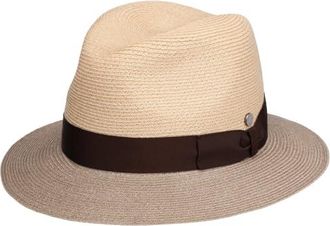 Lierys Chapeau en Chanvre Twotone Traveller Homme - Made in Italy de Plage pour Le Jardin Soleil avec Ruban Gros Grain Printemps-ete Printemps Ete - M (56-57