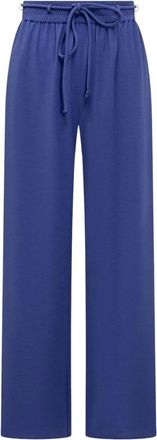 Emporio Armani Femme, Pantalons, Bleu, Taille: 38 FR Pantalon droit &agrave; taille &eacute;lastiqu&eacute;e