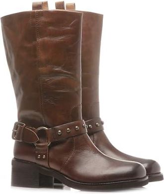 Emanuelle Vee Emanu&eacute;lle Vee, 432M-515, Botte Haute, Mode Mode Cuir (Tac 5 cm), marron, 38 EU