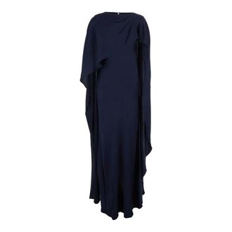 SIMKHAI Izel Satin Cape Gown - - Dresses - Damen - Blau - XS