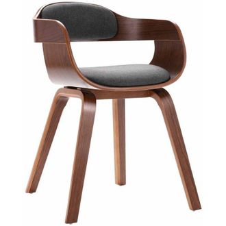 vidaXL Vidaxl - Chaise de salle &agrave; manger Gris fonc&eacute; Bois courb&eacute; et tissu
