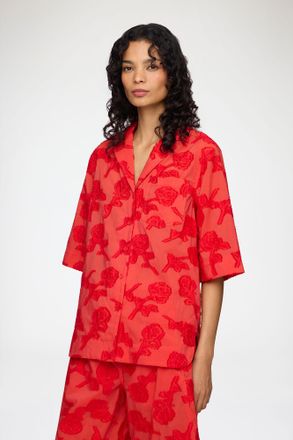 Ganni Chemise en fil coup&eacute; rouge - Pour Femme