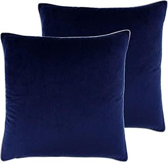 Riva Paoletti Meridian Twin Pack-Feder gefüllte Kissen, Polyester, Navy/Silber, 55 x 55cm, 2