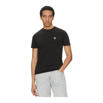 Guess Homme, Tops, Noir, Taille: XL Tee Original Logo Manches Courtes Col Rond