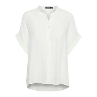 Soaked In Luxury Wei&szlig;e Seidenbluse mit weiten &Auml;rmeln - - Blouses & Shirts - Damen - Wei&szlig; - XL