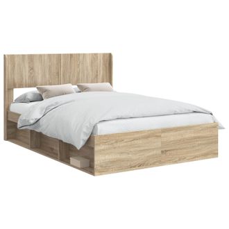 vidaXL Struttura Del Letto Con Stoccaggio E Testata Rovere Sonoma Vidaxl