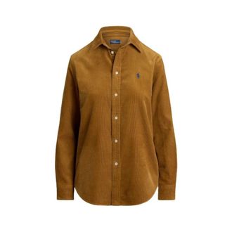 Polo Ralph Lauren Femme, Blouses et Chemises, Brun, Taille: 42 FR Chemise en velours c&ocirc;tel&eacute;