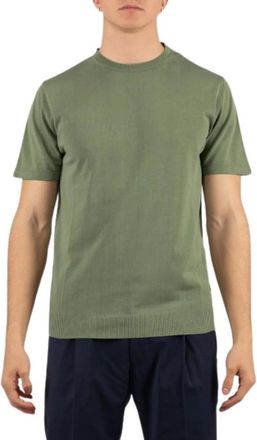 Daniele Fiesoli Homme, Pulls, Vert, Taille: XL T-shirt en coton &agrave; col rond